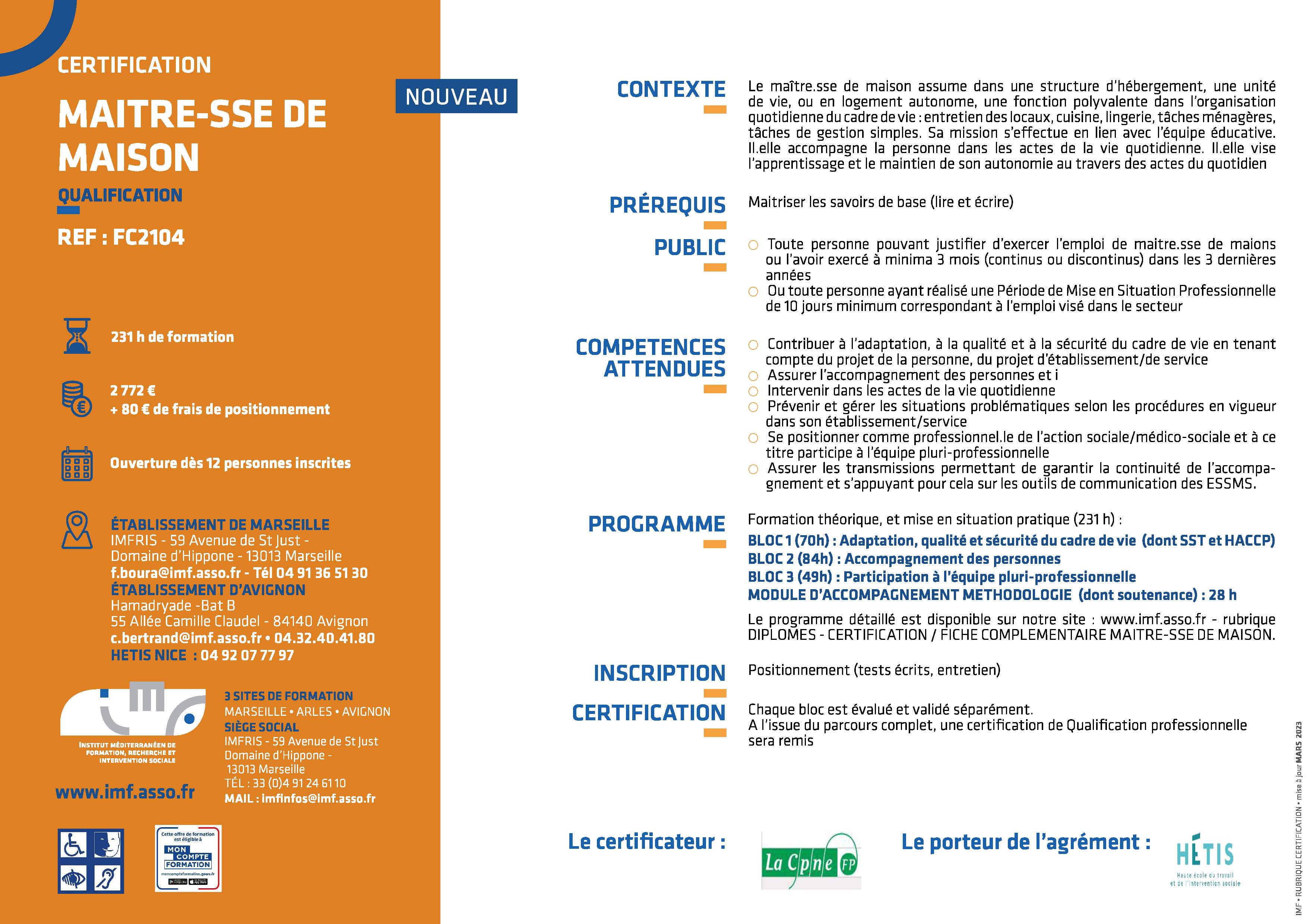 Formation Maitresse De Maison | Ventana Blog